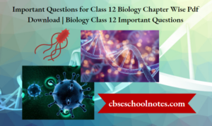 Important Questions for Class 12 Biology Chapter Wise Pdf Download ...