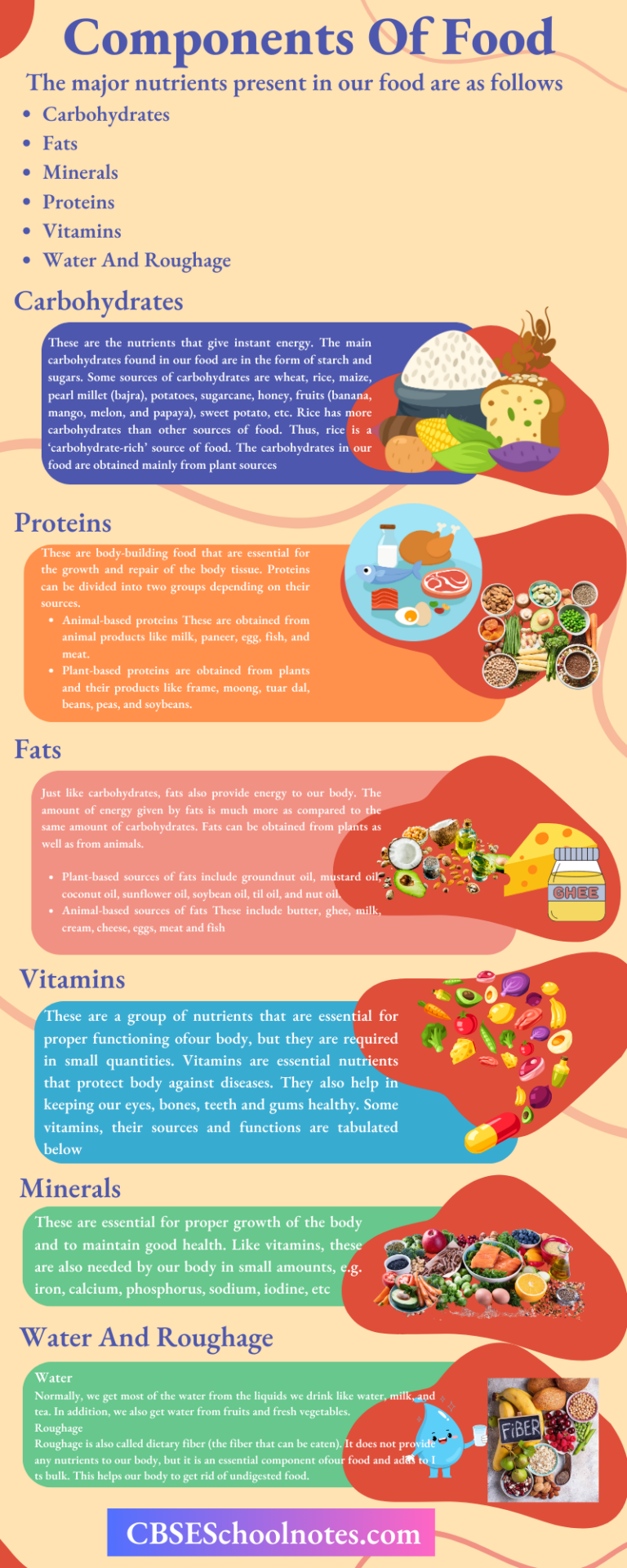 CBSE Notes For Class 6 Science Chapter 1 Components Of Food - CBSE ...