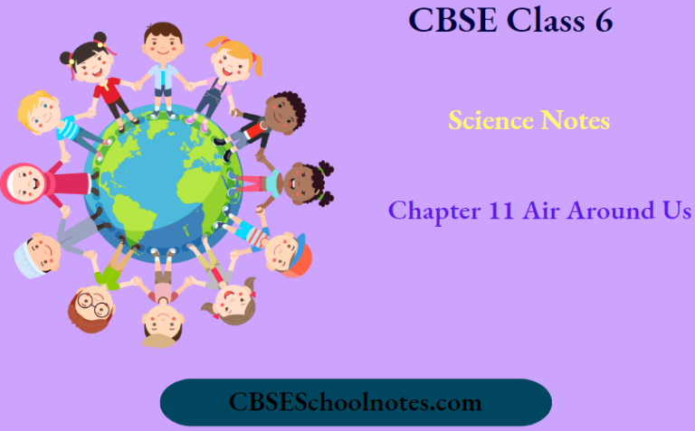 CBSE Notes For Class 6 Science Chapter 11 Air Around Us - CBSE School Notes