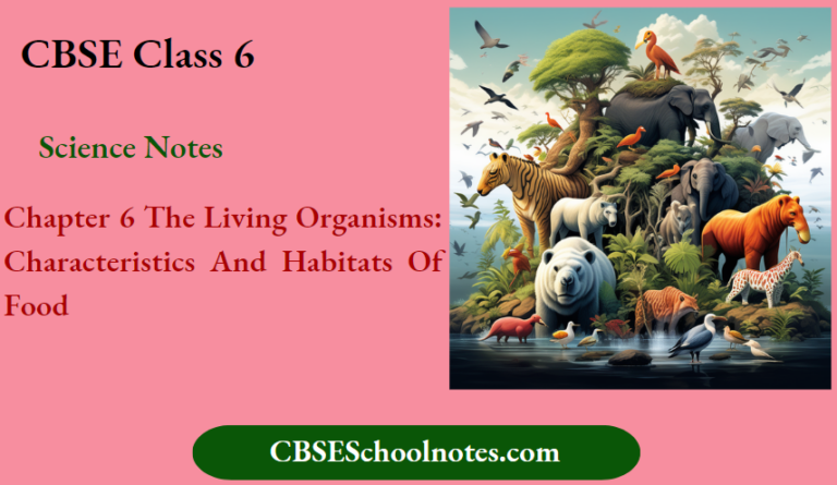 CBSE Notes For Class 6 Science Chapter 6 The Living Organisms ...