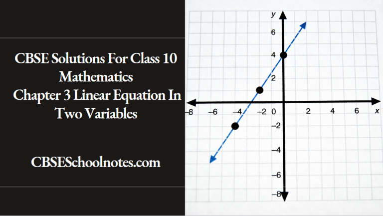 CBSE Solutions For Class 10 Mathematics Chapter 3 Linear Equation In ...