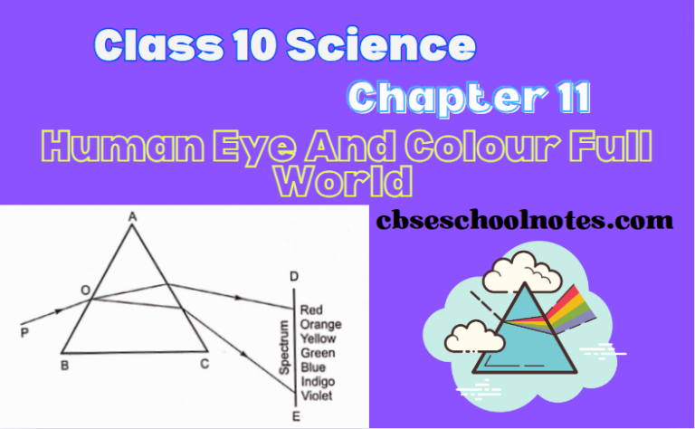 Class 10 Science Chapter 11 Human Eye And Colourful World Short Answer ...