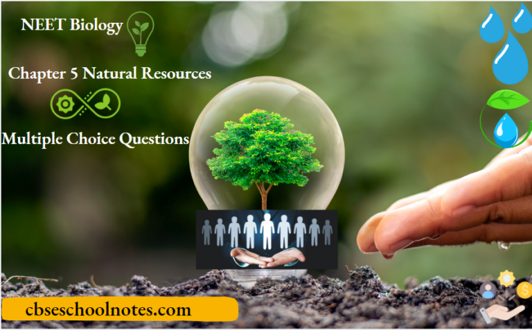 NEET Biology Chapter 5 Natural Resources Multiple Choice Questions ...