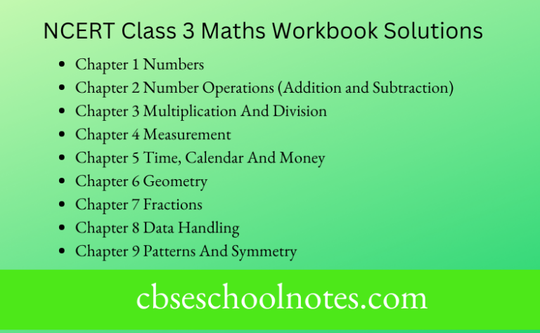 NCERT Class 3 Maths Workbook Solutions - CBSE School Notes