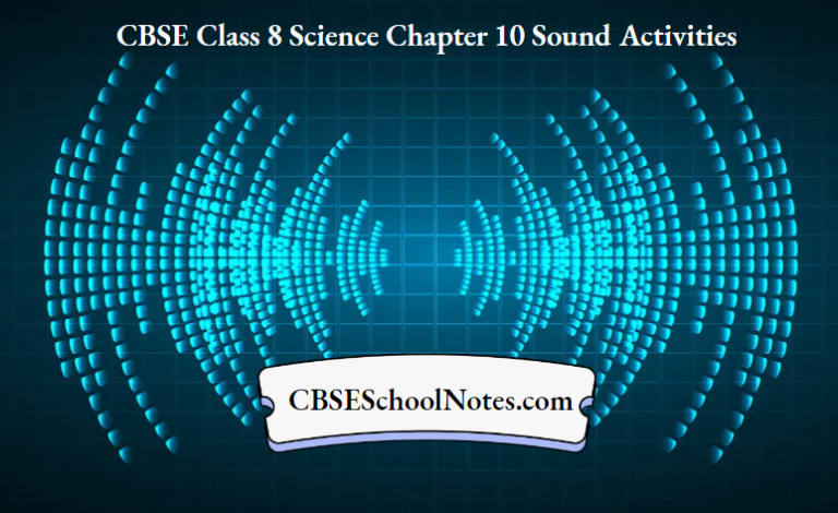 CBSE Class 8 Science Chapter 10 Sound Activities - CBSE School Notes