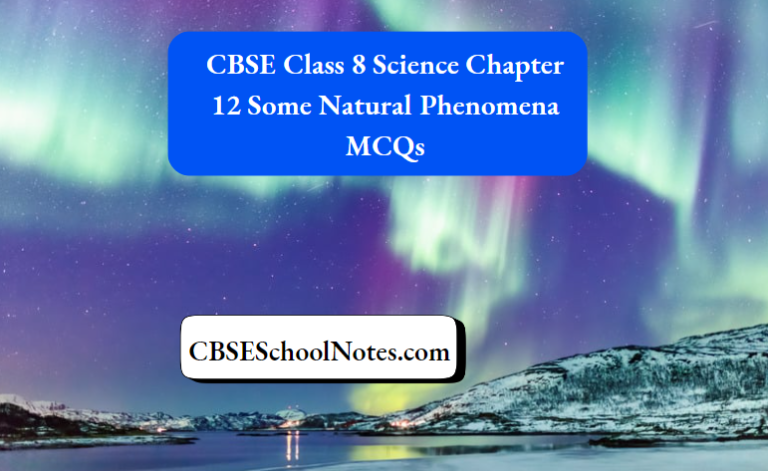 CBSE Class 8 Science Chapter 12 Some Natural Phenomena MCQs - CBSE ...