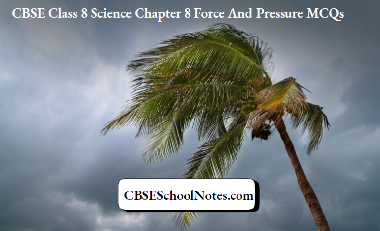 CBSE Class 8 Science Chapter 8 Force And Pressure MCQs - CBSE School Notes